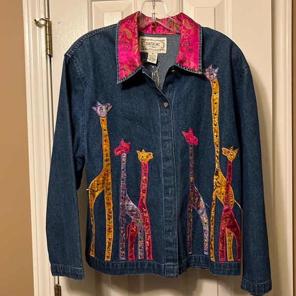 Tantrums | Jackets & Coats | Tantrums Denim Jacket With Satin Giraffes ...
